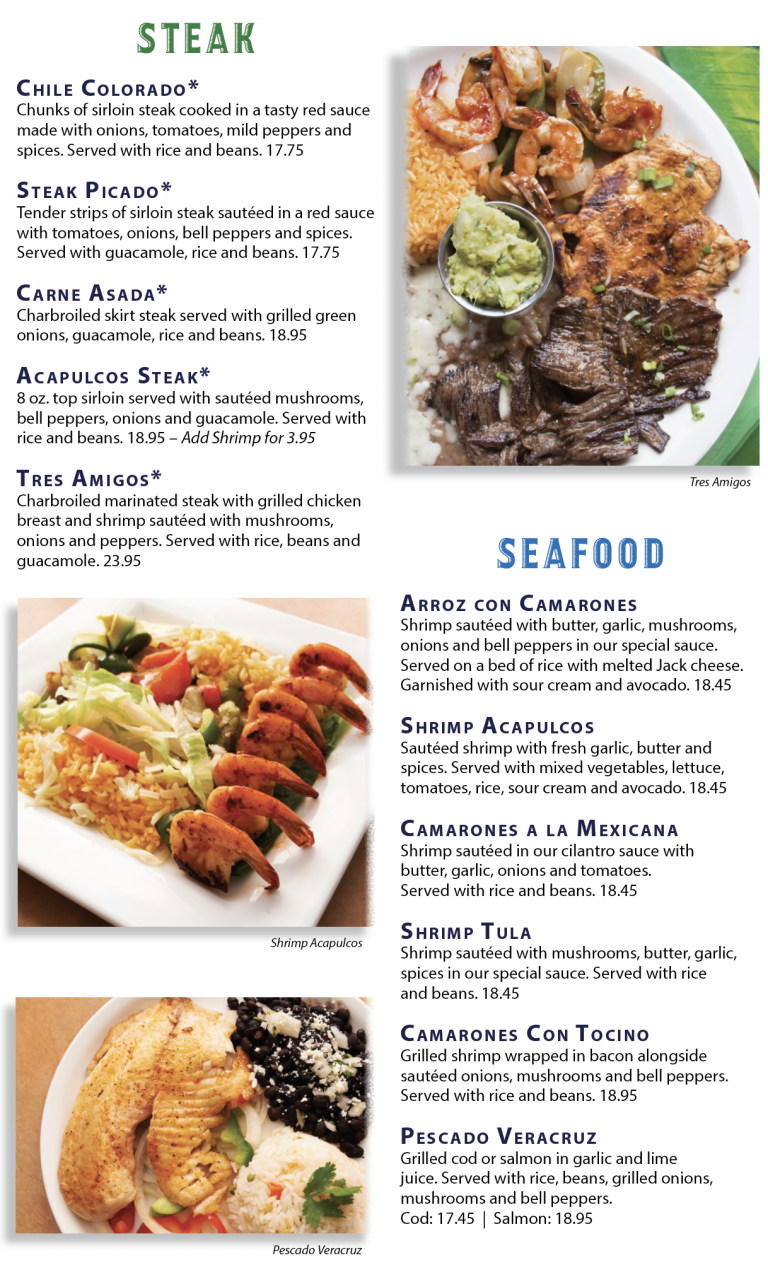 Beverly Menu - Acapulcos