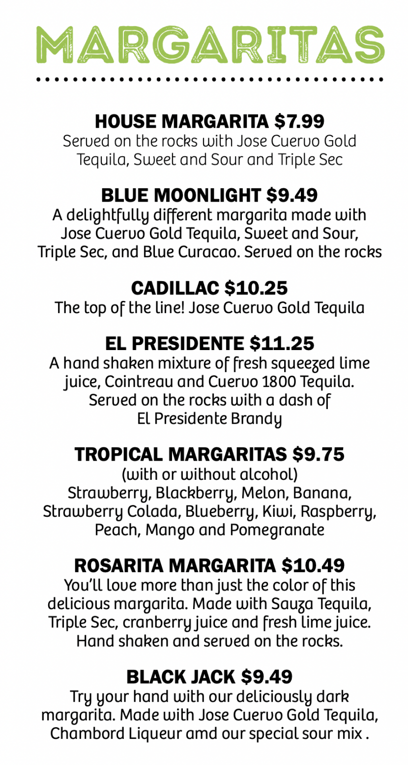 Enfield Menu - Acapulcos