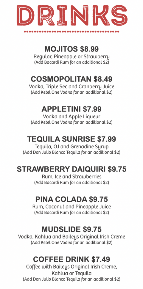 Enfield Menu - Acapulcos